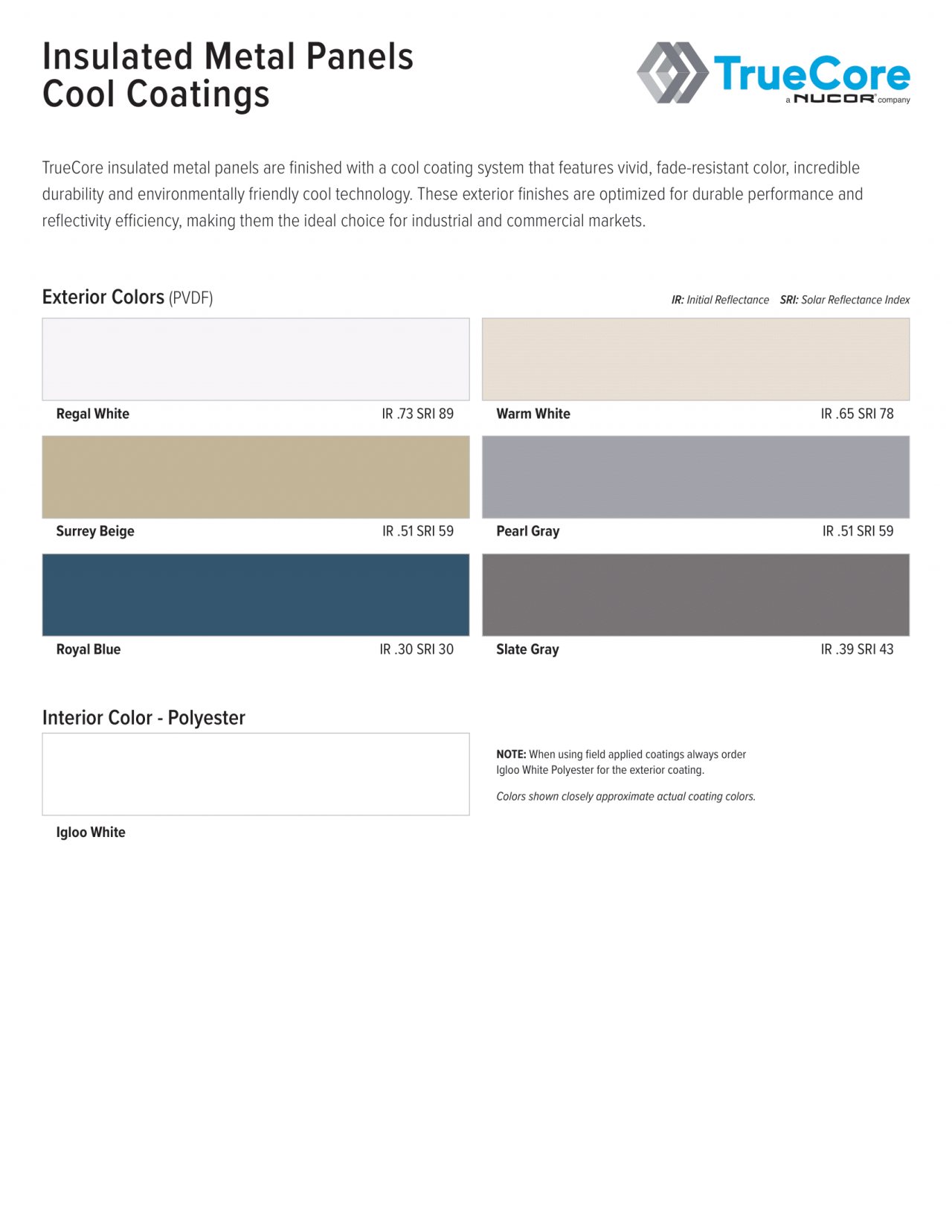 Steel Building Colors | Kemp Construction of Nappanee, Indiana